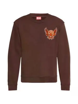 DIESEL® S-norm-aa2 Eagle-print Sweatshirt - Brown