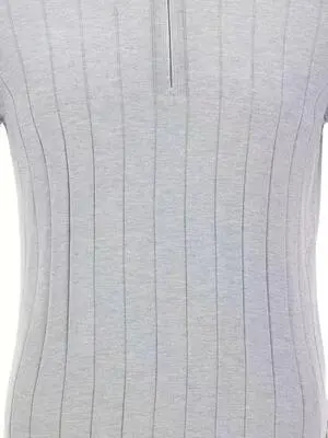 GRAN SASSO Ribbed-knit Silk Polo Shirt
