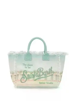 MC2 SAINT BARTH Vanity Fringe-trim Tote Bag - Blue