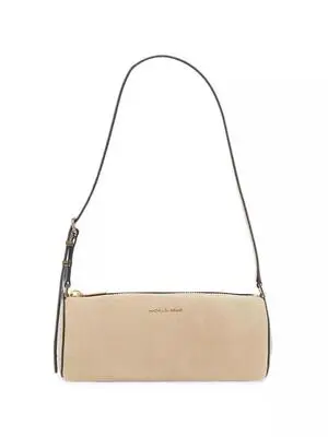 Michael Kors Izzy Logo-plaque Leather Shoulder Bag - Neutrals