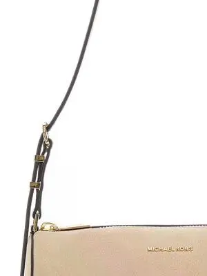 Michael Kors Izzy Logo-plaque Leather Shoulder Bag - Neutrals