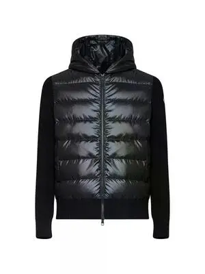 Moncler Quilted-panel Hooded Jacket - Black