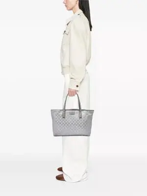 Gucci 2016-2026 Medium Gg Imprime Tote Bag - Silver