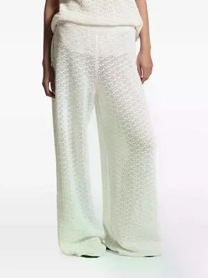 BOSS Crochet-knit Wide-leg Trousers