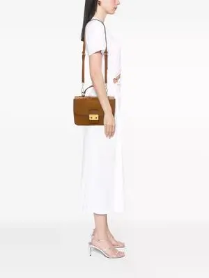 Miu Miu Madras Flap Satchel - Brown