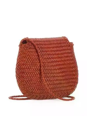 Dragon Diffusion Mini City Woven-leather Crossbody Bag - Brown