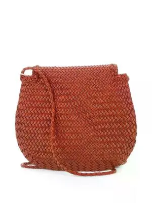Dragon Diffusion Mini City Woven-leather Crossbody Bag - Brown