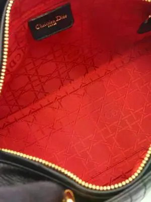 Dior Medium Lambskin Cannage Lady Satchel - Black