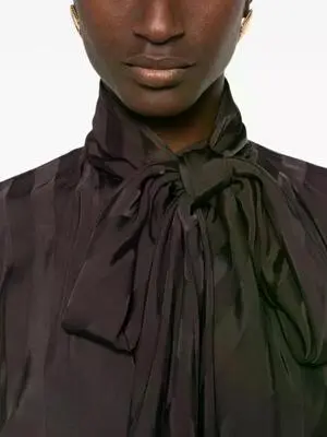 Sportmax Corsaro Pussy-bow Striped Blouse - Brown