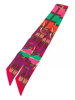 Hermès 2000-2026 Mors A Jouets Twilly Silk Scarf Scarves - Pink