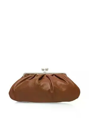 Max Mara Large Pasticcino Leather Clutch Bag