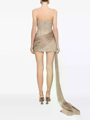 NISSA Sequin-detail Lace Mini Dress