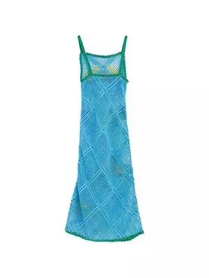 JW Anderson Crochet-knit Car-patch Midi Dress
