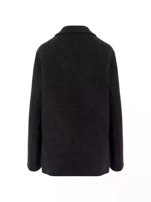 JIL SANDER Herringbone-pattern Virgin-wool Coat