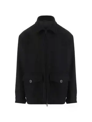 Giorgio Armani Zip-up Short Coat - Black