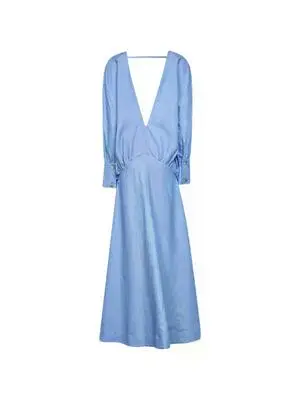 BATAKOVIC Plunging V-neck Gathered Midi Dress