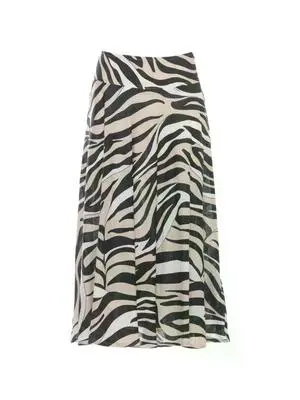 Marella Mlsospite Zebra-print Midi Skirt - Black