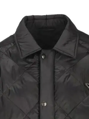 Prada Quilted Logo-plaque Coat
