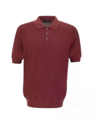 GRAN SASSO Honeycomb Cotton Polo Shirt