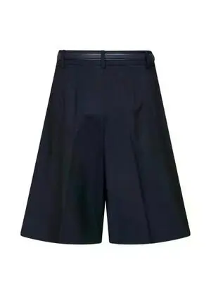 Max Mara Belted Pleated Shorts - Blue