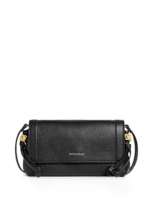 COCCINELLE Thess Grained Leather Shoulder Bag - Black