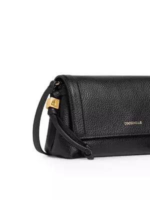 COCCINELLE Thess Grained Leather Shoulder Bag - Black