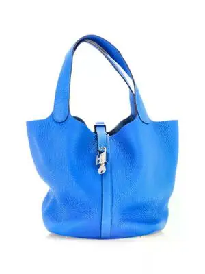 Hermès Picotin Lock Bag Clemence Mm Bucket Bag - Blue