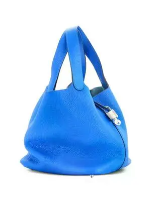 Hermès Picotin Lock Bag Clemence Mm Bucket Bag - Blue