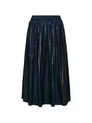 Max Mara Sequin-embellished Pleated Midi Skirt - Blue