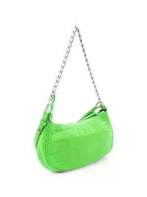 Balenciaga 2010s Le Cagole Croc-embossed Handbag - Green