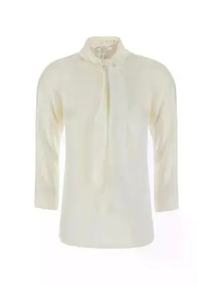 JUCCA Pussy-bow Three-quarter Sleeve Blouse - Neutrals
