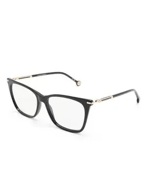 Carolina Herrera Logo-engraved Cat-eye Glasses - Black