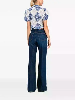 TWINSET Rombi Floral-print Puff-sleeve Blouse