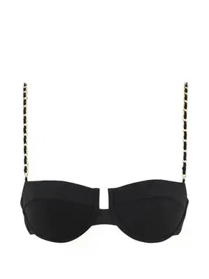 Zimmermann Roselight Chain-link Strap Bikini Top - Black