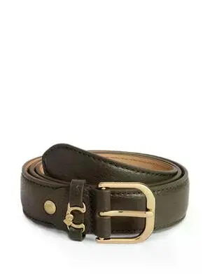 COCCINELLE Loop Grained Leather Belt - Green