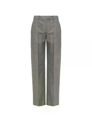 Alexander McQueen Pressed-crease Wool Trousers - Grey