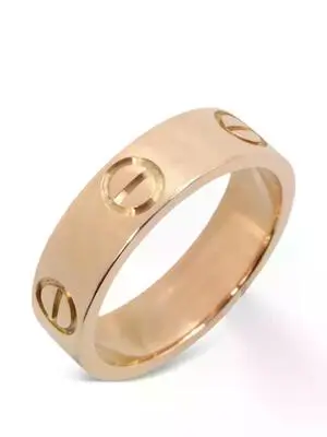 Cartier 18k Gold Engraved Logo Ring - Pink