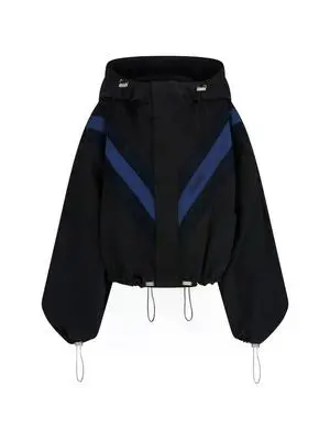 Attico Logo-detail Hooded Bomber Jacket - Black