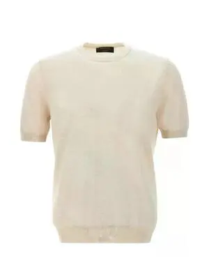 GRAN SASSO Crew-neck Short-sleeve Sweater - Neutrals