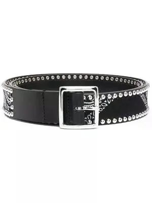 HTC LOS ANGELES Studded Leather Belt - Black