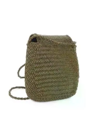 Dragon Diffusion Mini City Woven Leather Cross Body Bag - Green