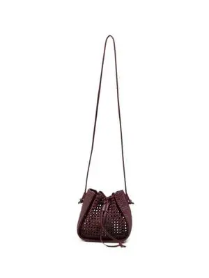 FORTE_FORTE Woven Leather Shoulder Bag - Red