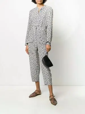 Stella McCartney Orange-print Cropped Trousers