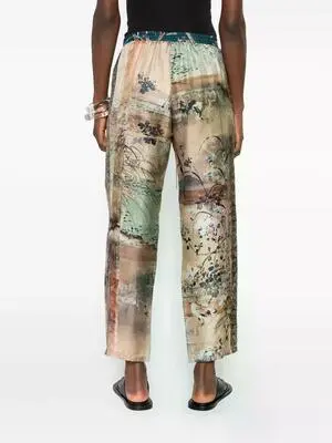 PIERRE-LOUIS MASCIA Aloe Landscape-print Drawstring Trousers