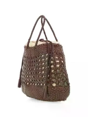 Dragon Diffusion Santa Cano Woven Leather Tote Bag - Brown