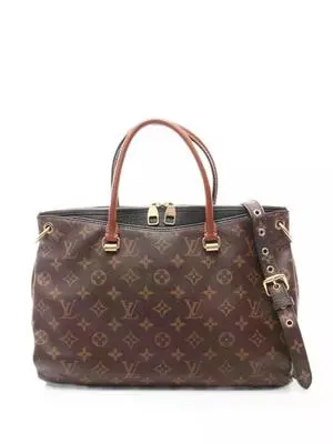 LOUIS VUITTON 2015 Pallas Monogram Tote Bag - Brown