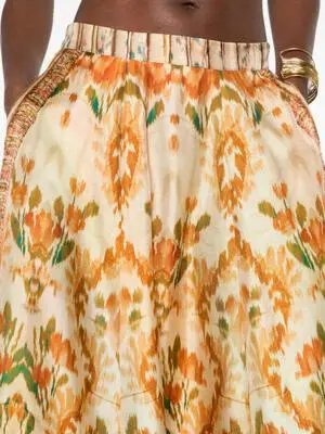 PIERRE-LOUIS MASCIA Aloe Ikat-print Midi Skirt