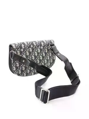 Dior 2010s Saddle Oblique Monogram Crossbody Bag - Blue