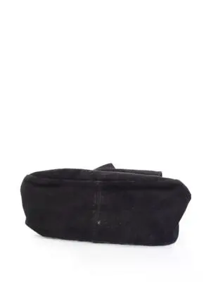 Fendi 2010s Mamma Baguette Suede Shoulder Bag - Black