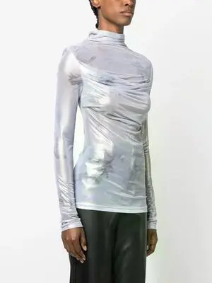 Off-White Twist-effect Shiny Top